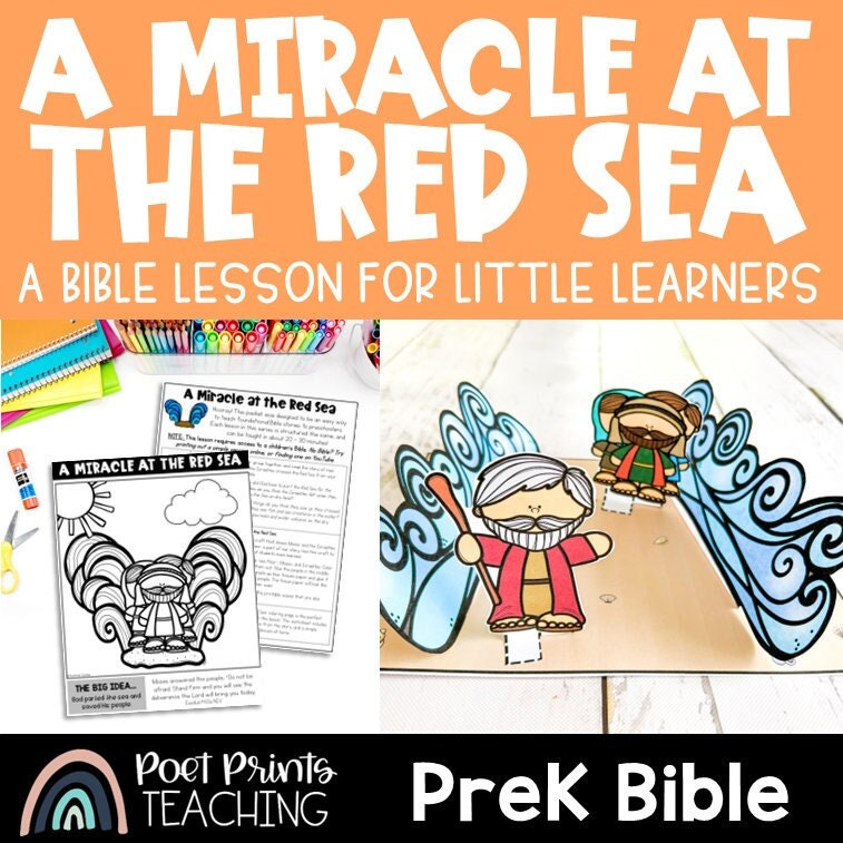 Parting the Red Sea Preschool Bible Lesson, Printable Activities for ...