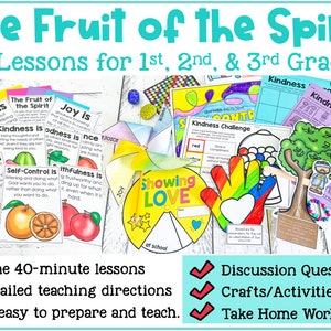 Fruit of the Spirit Bible Lesson for Kids, 9 Printable Bible Crafts and ...
