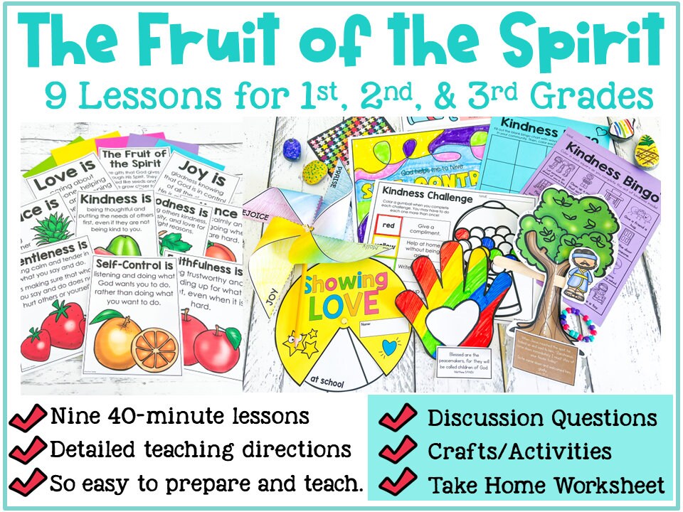 Fruit of the Spirit Bible Lesson for Kids, 9 Printable Bible Crafts and ...