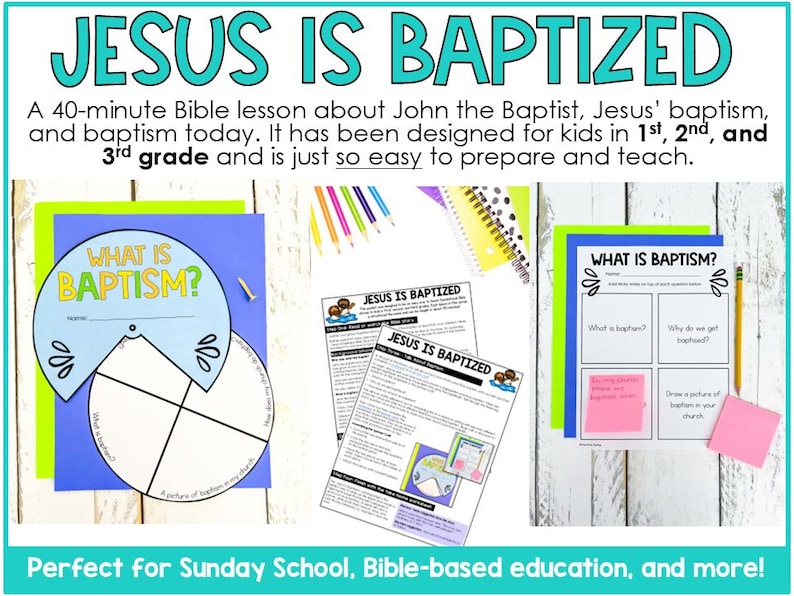 Jesus is Baptized, New Testament Bible Stories, Printable Bible Craft ...