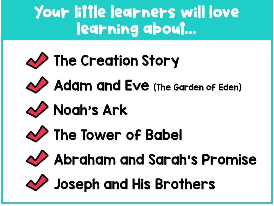 Old Testament Bible Stories, 6 Printable Bible Lessons for Preschool ...