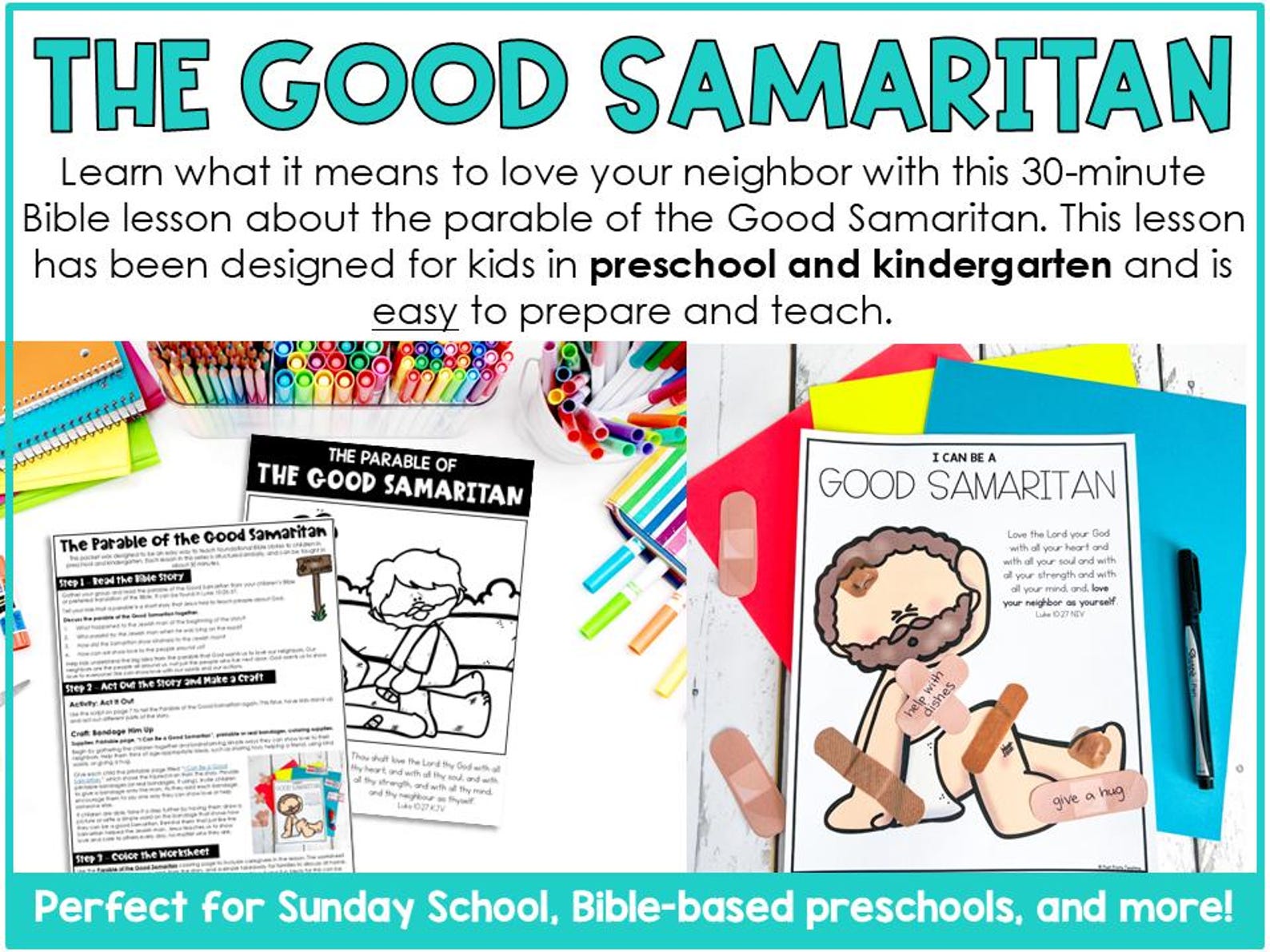 The Parable of the Good Samaritan Bible Lesson for Preschool (PDF ...