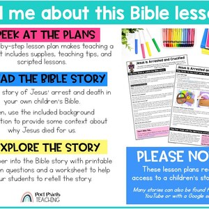 Easter Bible Lesson for Kids, Jesus is Arrested, Printable Bible Story ...