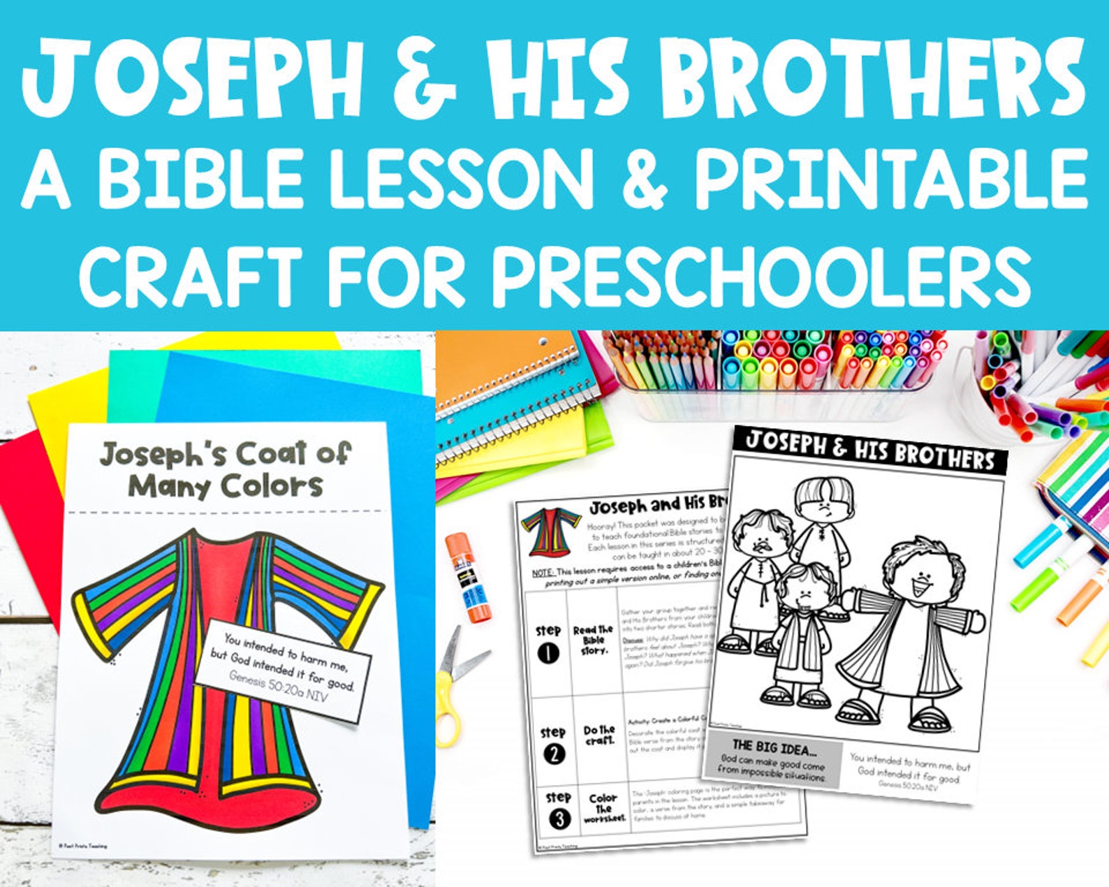 Preschool Bible Craft Joseph's Colorful Coat Printable - Etsy