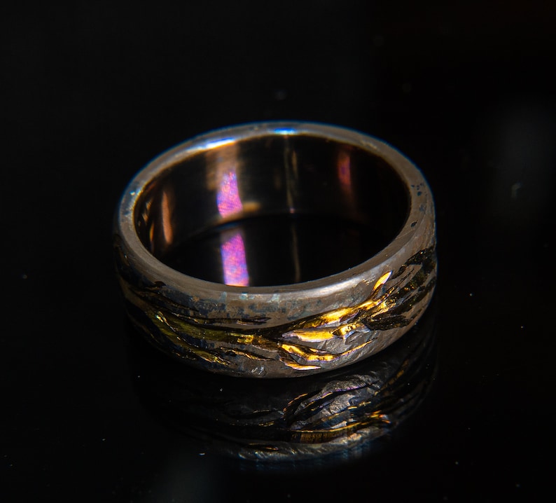 Titanium Ring, Rustic Jewelry, Hammered Titanium Ring, Unique Ring ...