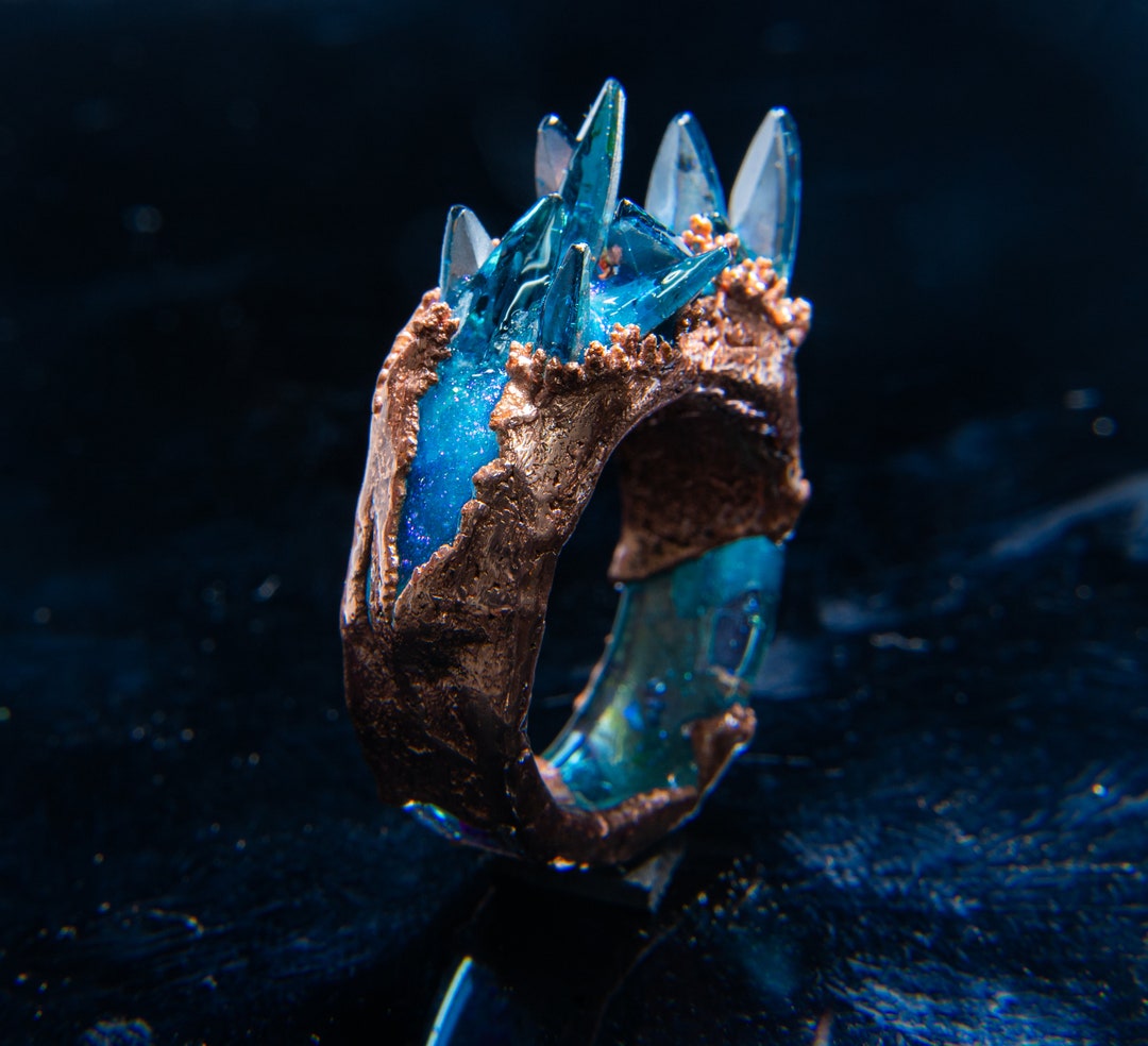 Neptune Ring, Cool Mens Ring, Anniversary Ring, Unique Ring, Blue ...