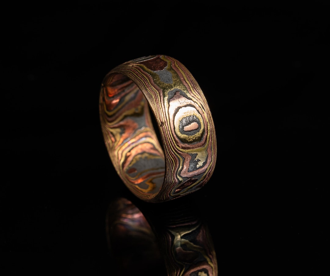 Mokume Gane Ring, Damascus Ring, Rustic Jewelry, Unique Ring ...