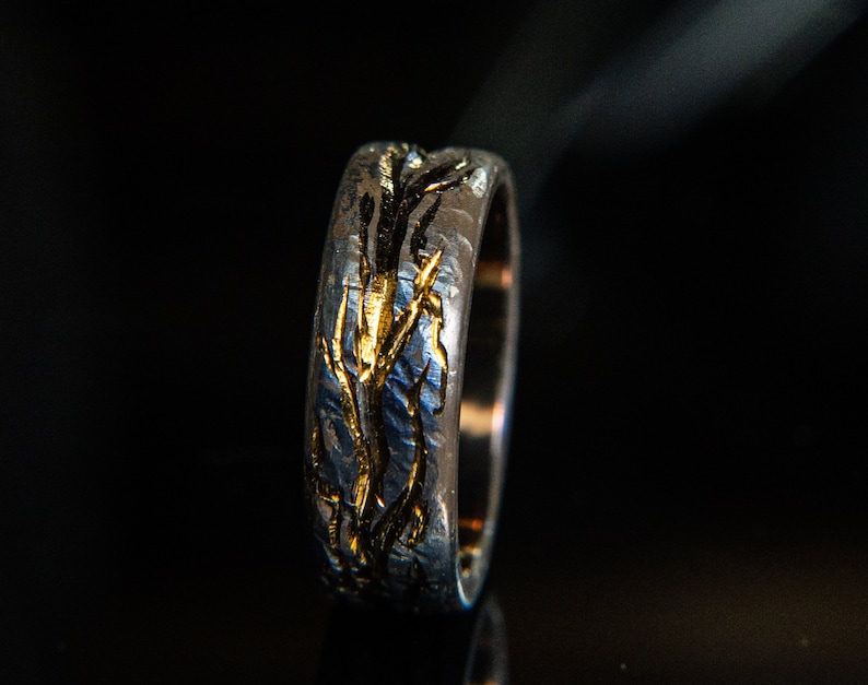 Titanium Ring Rustic Jewelry Hammered Titanium Ring Unique - Etsy