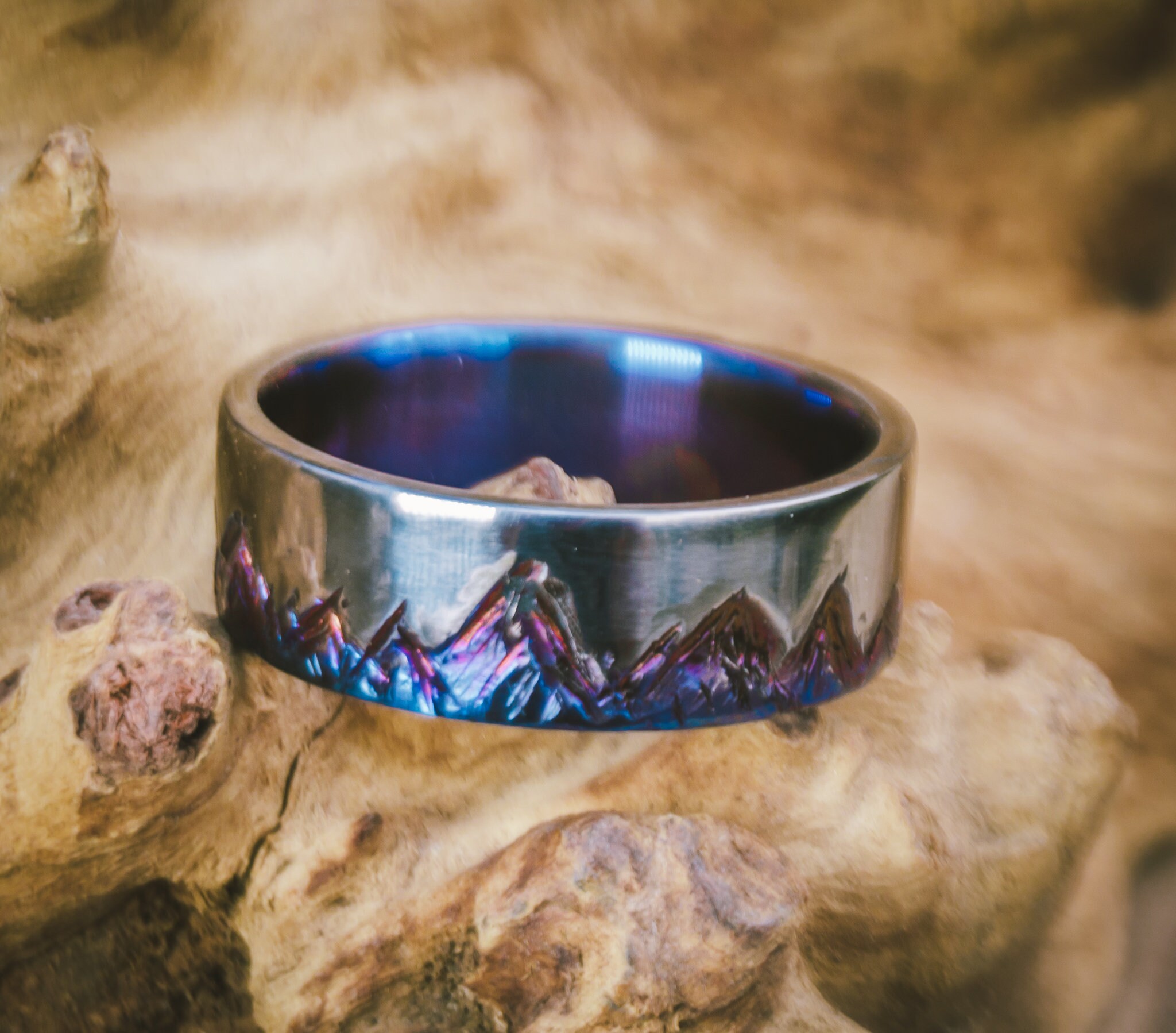Mountain Range Ring Titanium Mens Wedding Ring Womens - Etsy