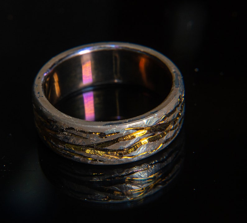Titanium Ring, Rustic Jewelry, Hammered Titanium Ring, Unique Ring ...