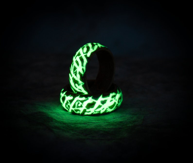 Colorful Luminous Resin Wood Ring Women Men Fluorescent - Etsy