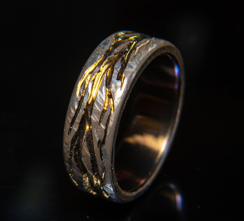 Titanium Ring, Rustic Jewelry, Hammered Titanium Ring, Unique Ring ...