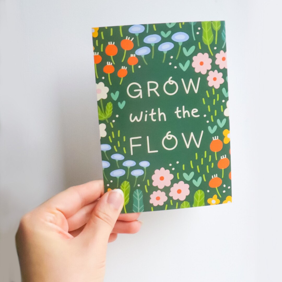 A6 Grow With the Flow Postcard Art Print - Etsy