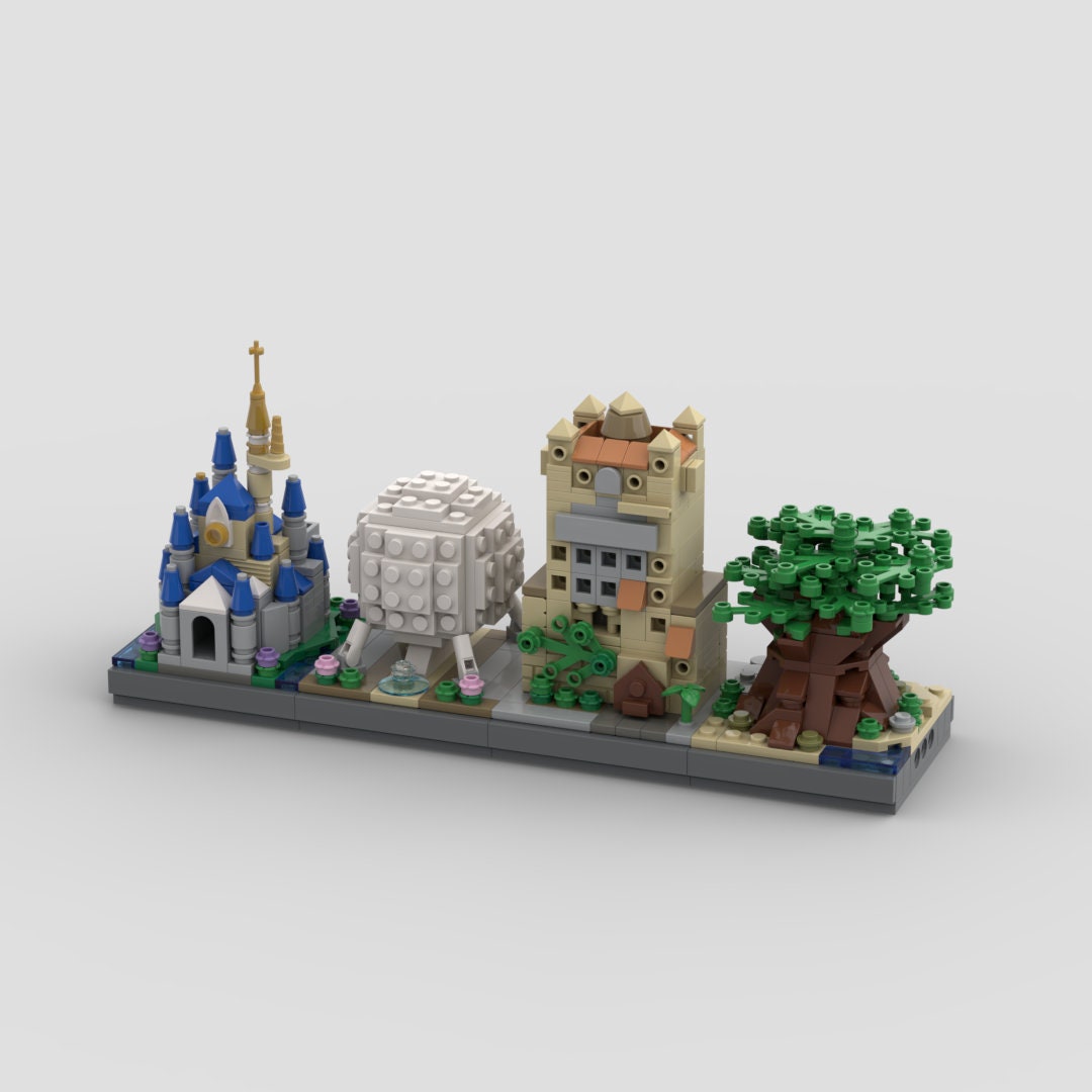 All 4 Disney World Icons Building Block Kit Cinderella's Castle ...