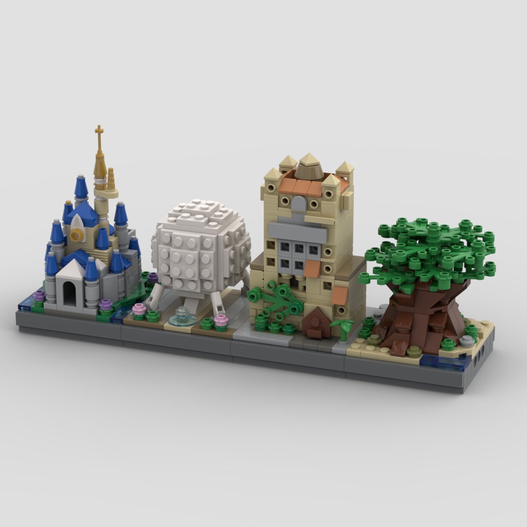 All 4 Disney World Icons Building Block Kit Cinderella's Castle ...