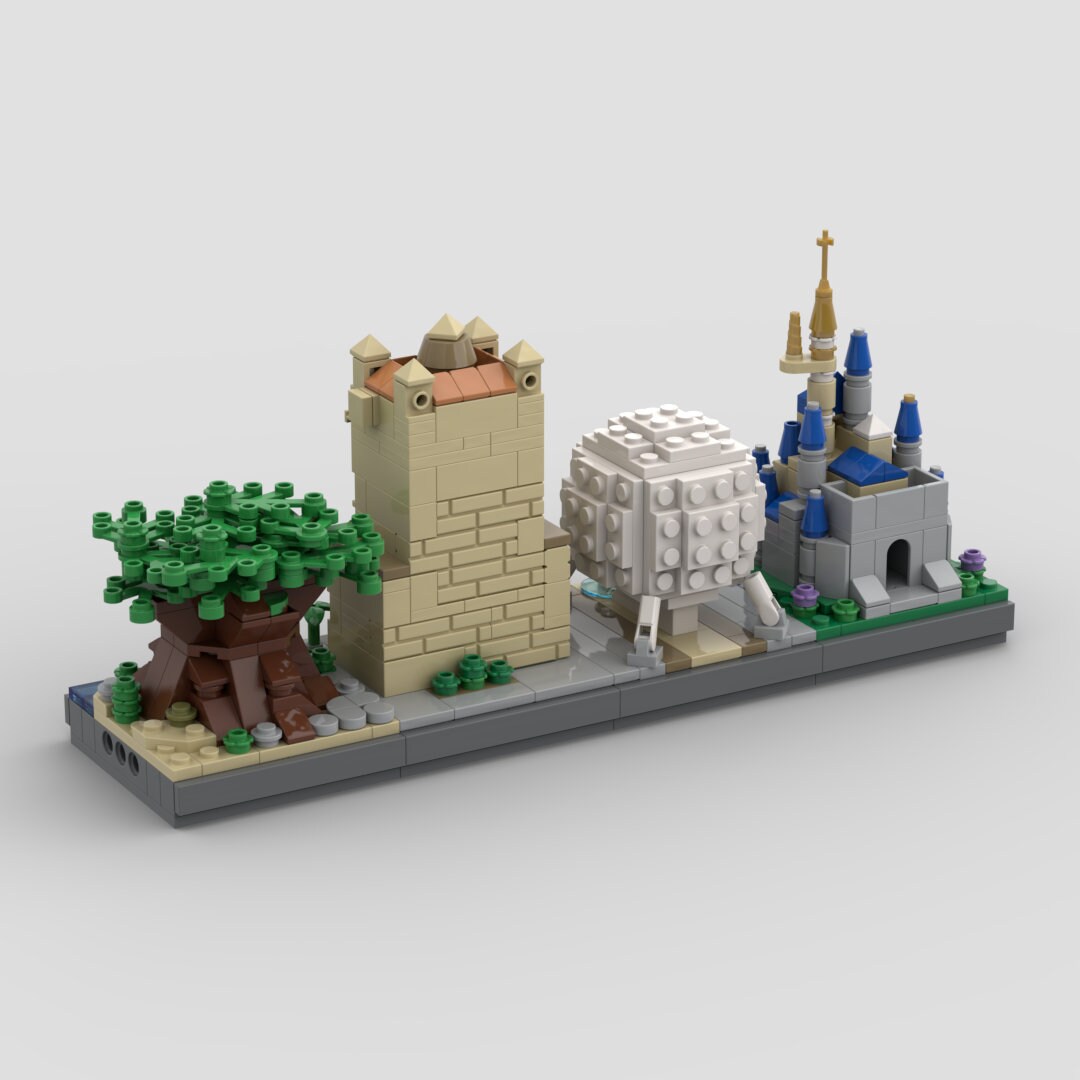 All 4 Disney World Icons Building Block Kit Cinderella's Castle ...