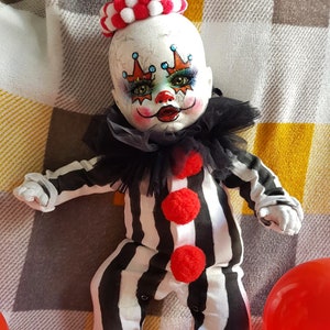 Hand-painted Reborn Baby Doll, Black & White Striped Clown - Etsy