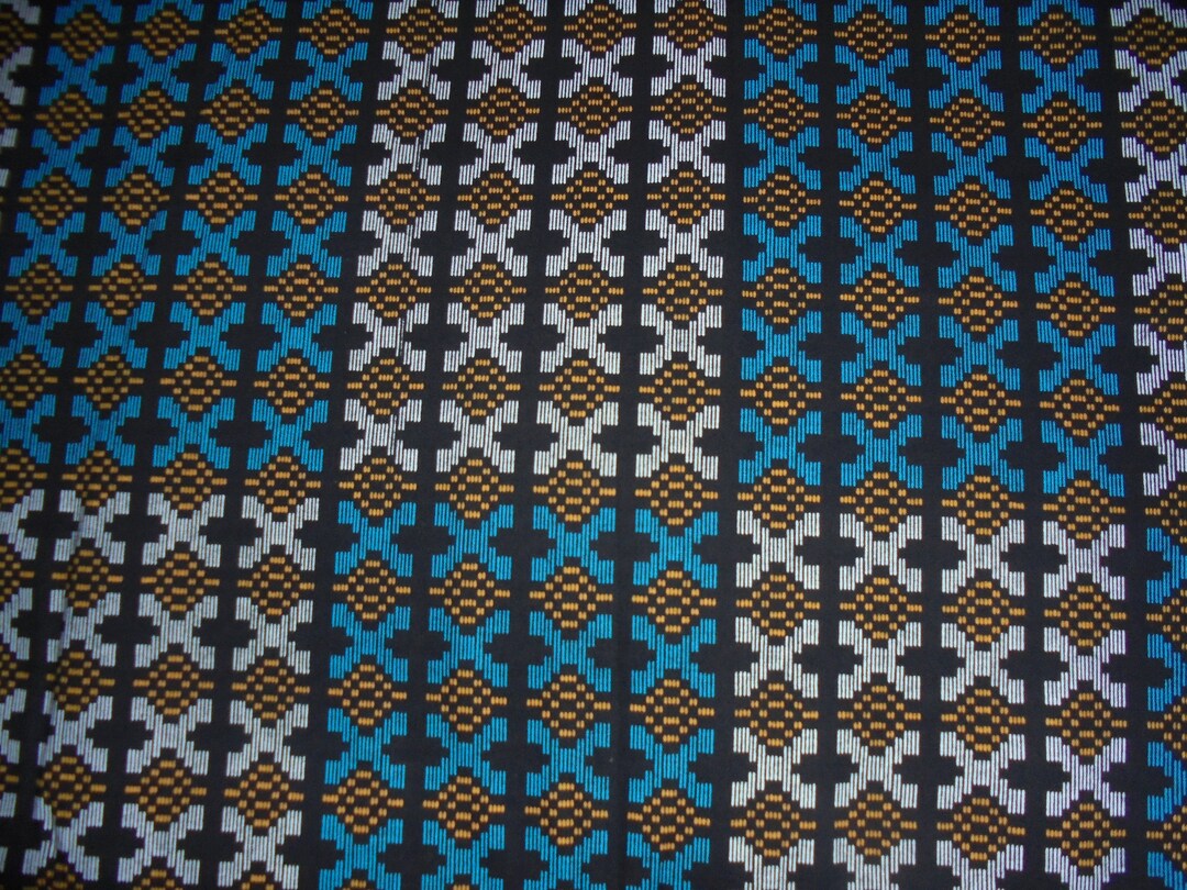 Wax African Cotton Fabric Kente Pattern 45 Cm X 116 Cm - Etsy