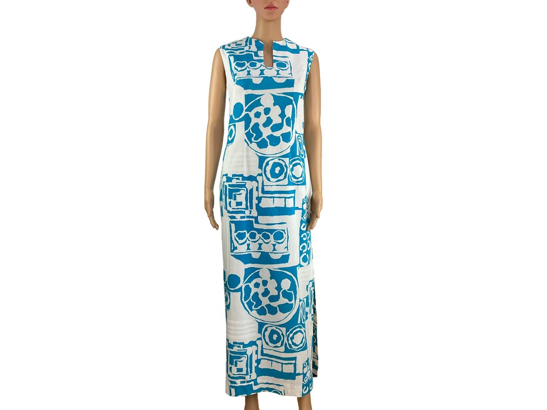 Maxi Dress Alice Polynesian Fashions Vintage 1960s Hostess Gown Tiki ...