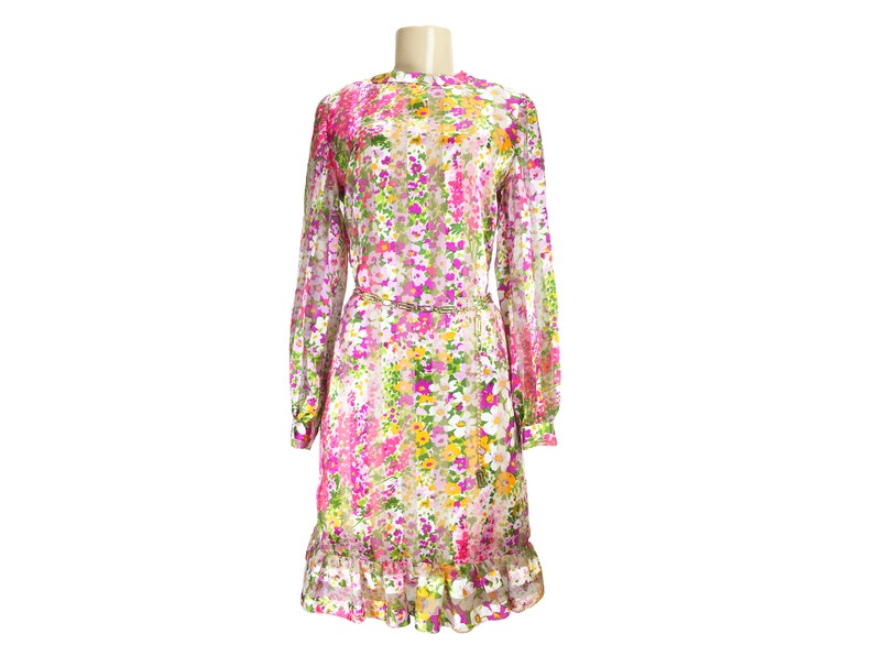 Vintage Dress Tina Leser Originals 1960s Shift A-line Size S M Organza ...