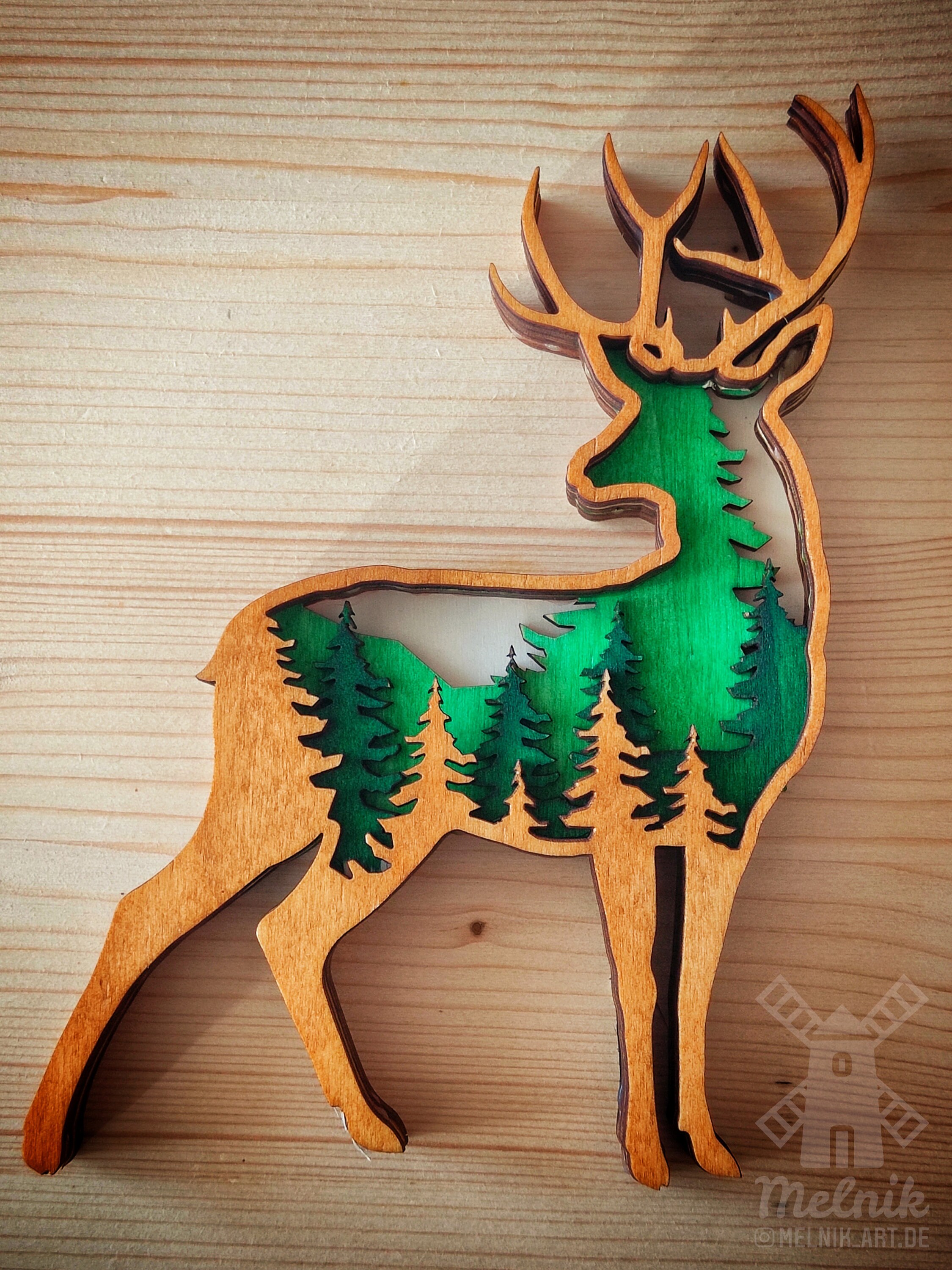 3D Model deer Made of Wood for Self-coloring - Etsy