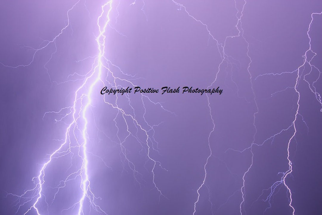 Digital Background Photography Print, Multiple Lightning Strike ...