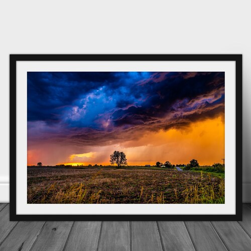 Iowa Landscape Photography Print Scenic Orange Sunset Wall - Etsy