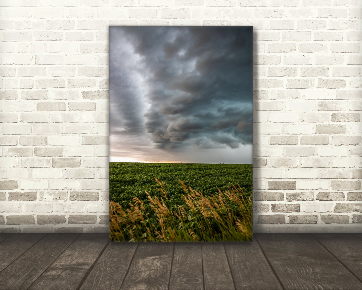 Vertical Storm Cloud Photography Wall Art Hanging, Scenic Iowa ...
