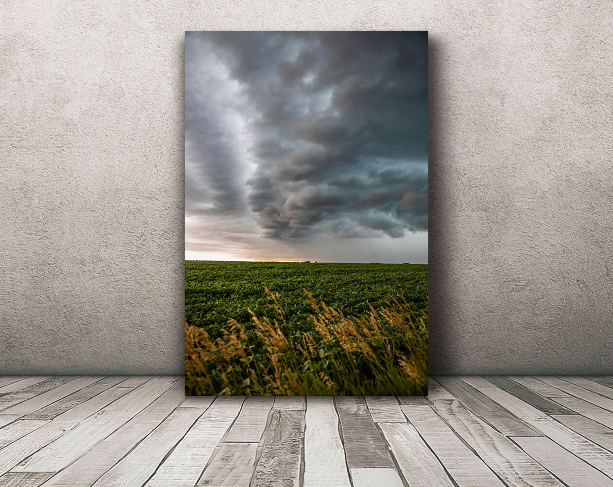 Vertical Storm Cloud Photography Wall Art Hanging, Scenic Iowa ...