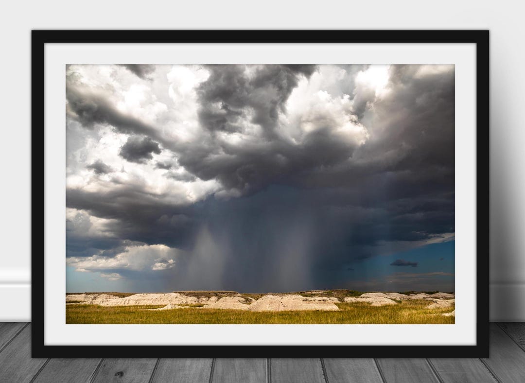 Thunderstorm in Badlands National Park Photography Wall Art Hanging - Etsy