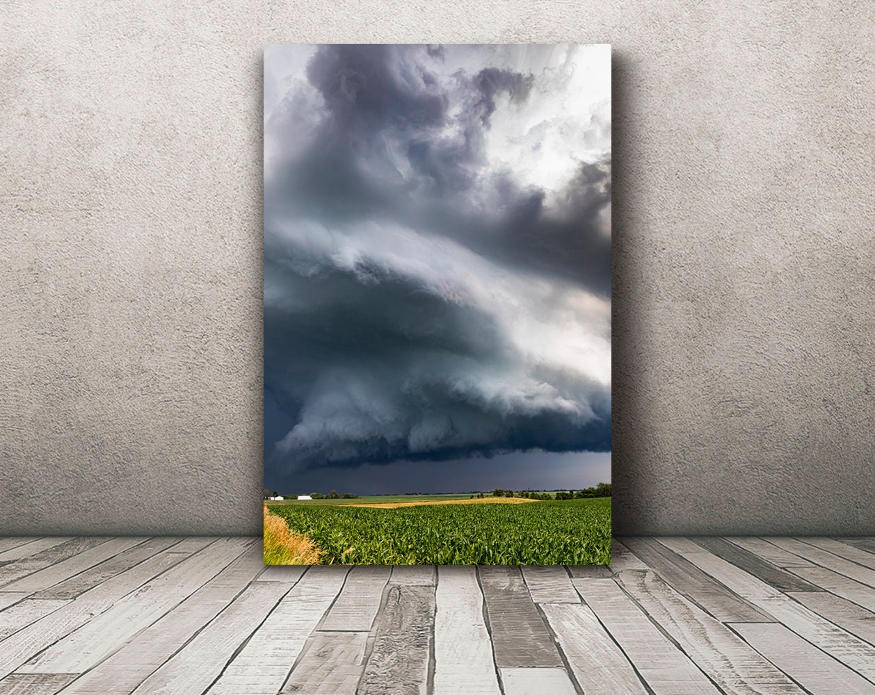 Vertical Storm Cloud Wall Art Picture, Dramatic Thunderstorm ...