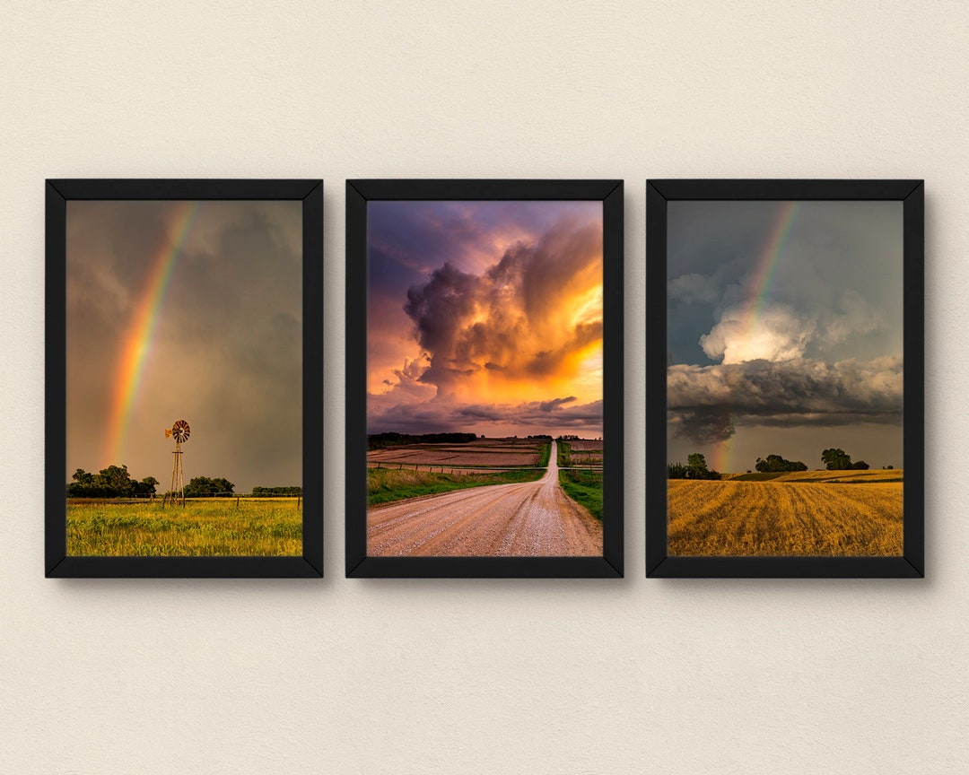 4x6 Landscape Photo Prints, Set of 3 Cloud Photography and Thunderstorm ...