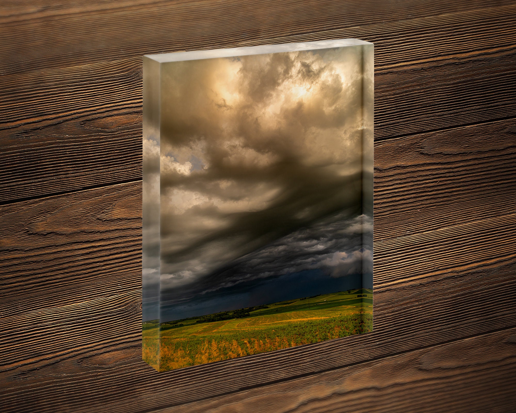 Vertical Storm Photography Wall Art Picture, Dramatic Stormy Iowa ...
