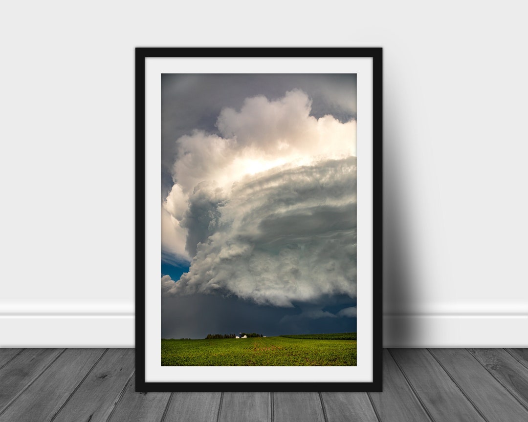 Vertical Supercell Thunderstorm Wall Art Picture, Storm Photography ...