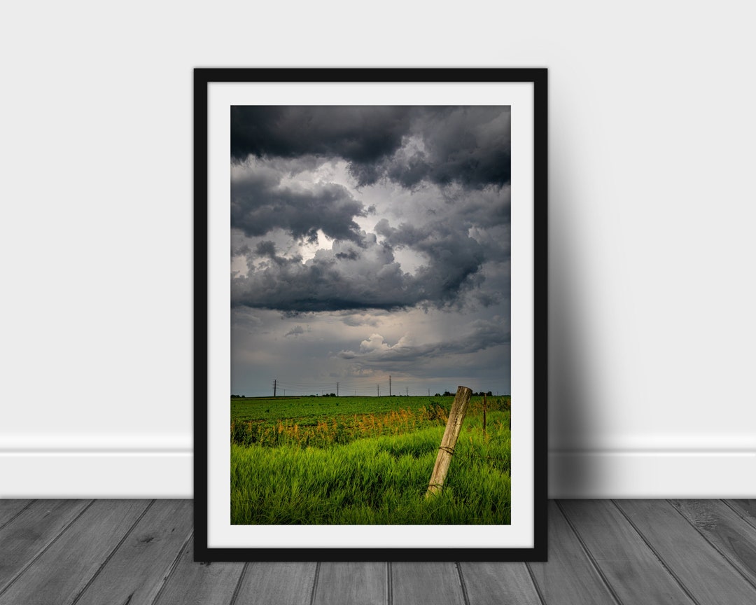 Stormy Country Landscape Wall Art Photo, Gloomy Weather Photography ...