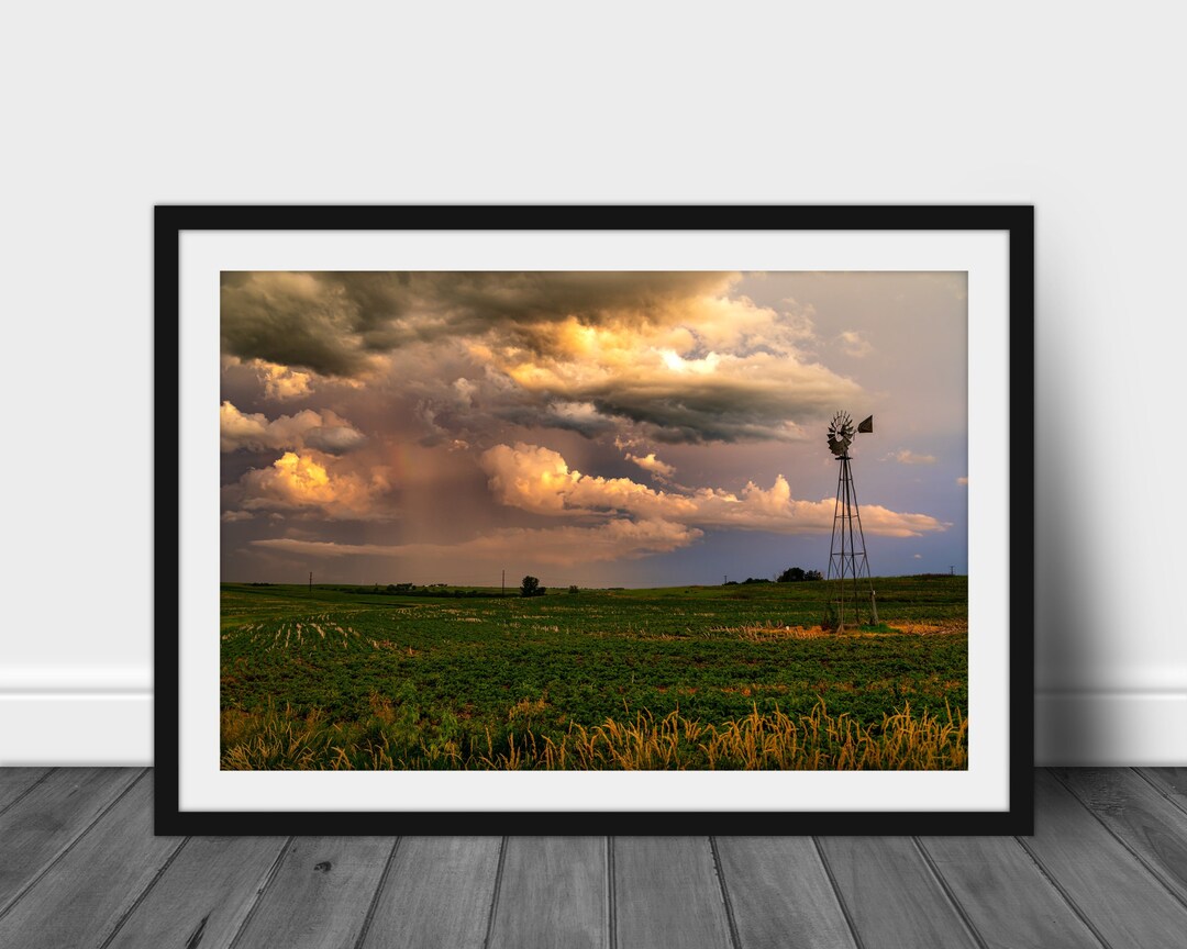 Windmill Wall Art Picture, Scenic Iowa Landscape Photography Decor - Etsy