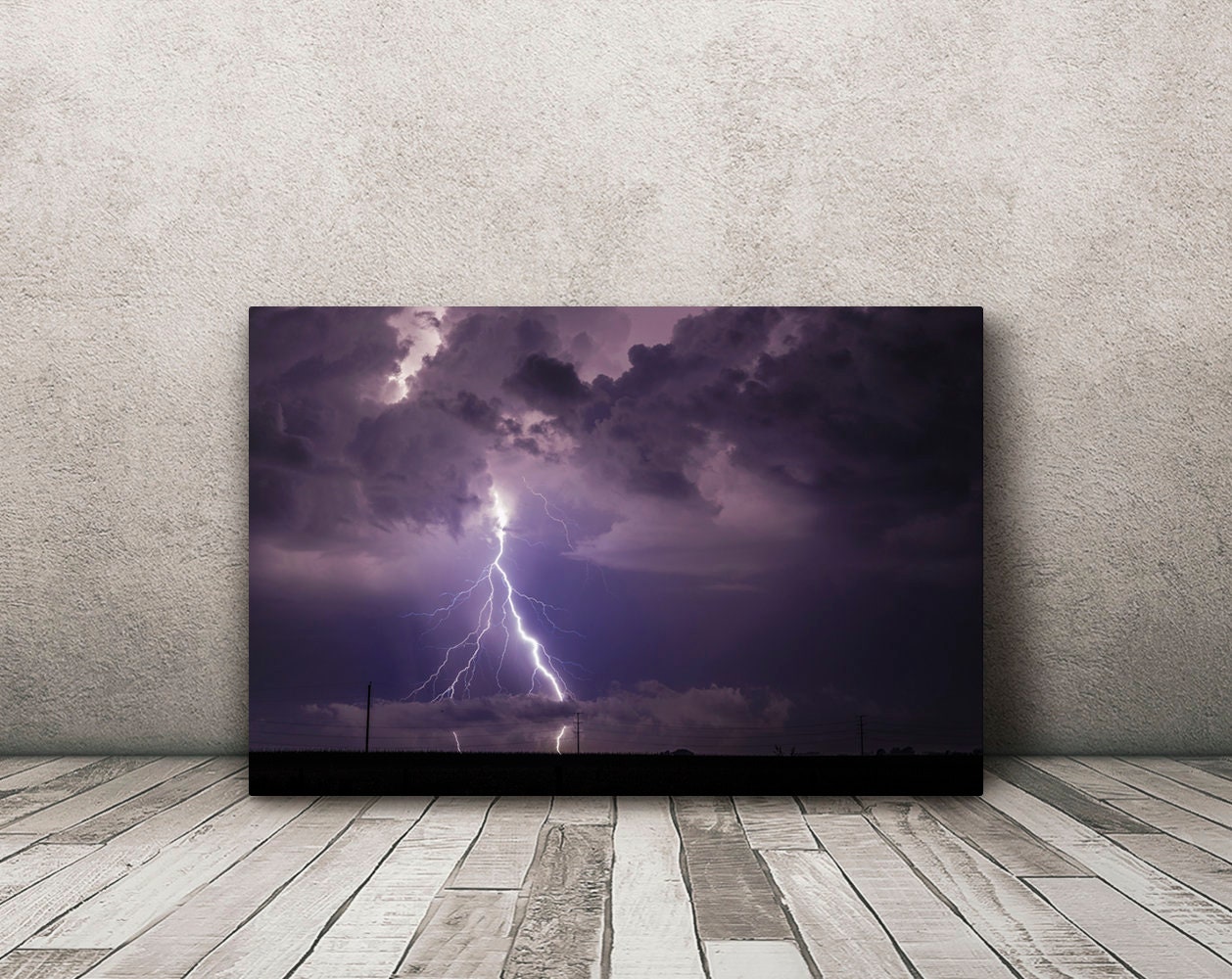 Lightning Photography Wall Art Photo Stormy Night Sky Nature - Etsy