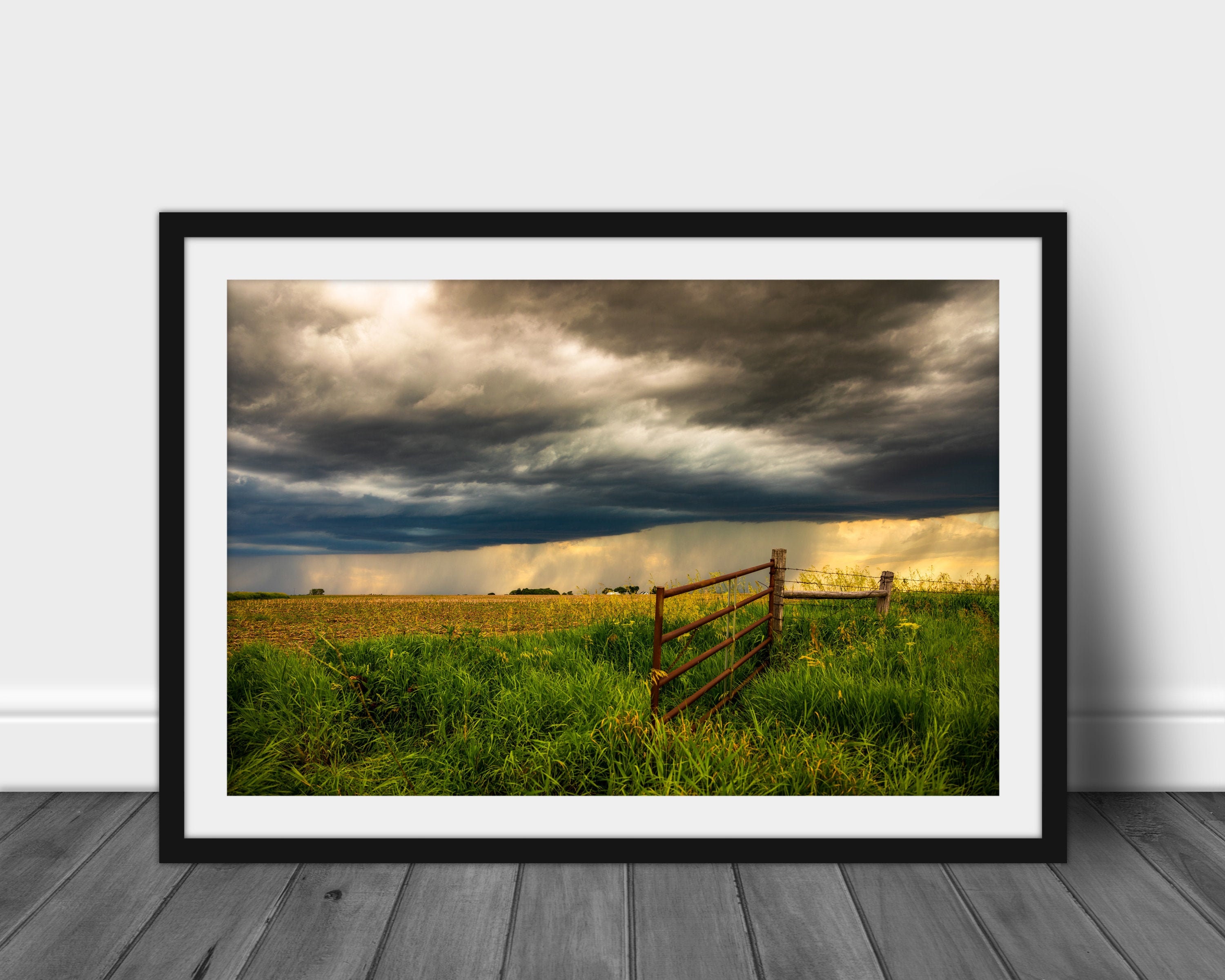 24x36 Framed Country Landscape Photography Print, Scenic Iowa Farmland ...