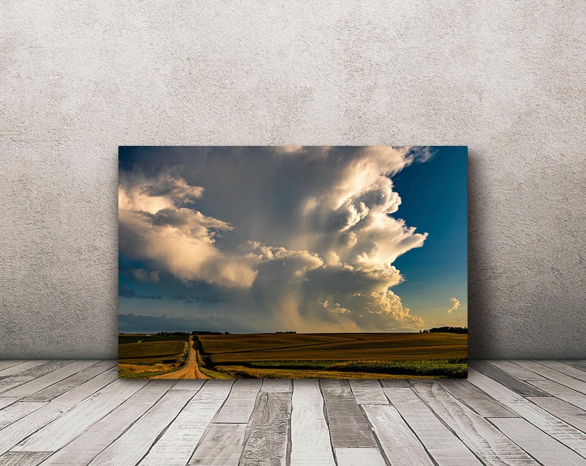 Iowa Landscape Photography Print, Colorful Thunderstorm Cloud Wall Art ...