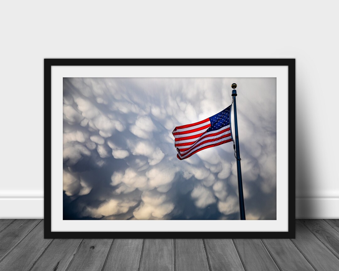 American Flag Photography Print, Patriotic Wall Art Picture Hanging - Etsy