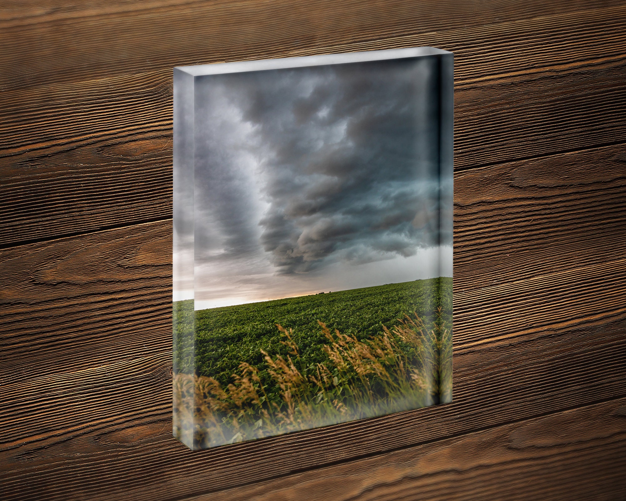Vertical Storm Cloud Photography Wall Art Hanging, Scenic Iowa ...