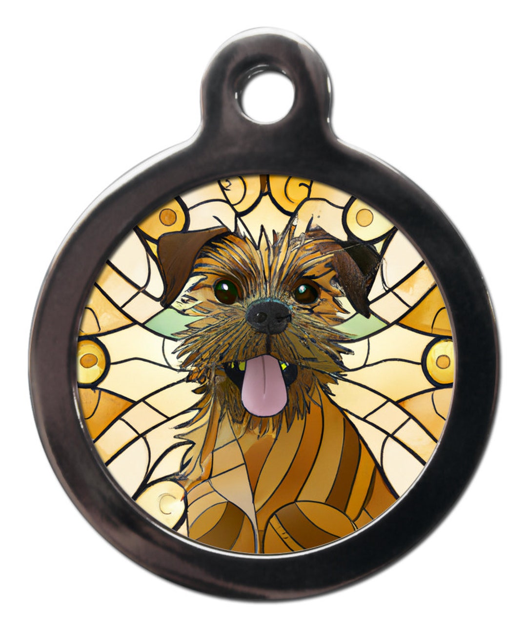 Border Terrier ,stained Glass ID Tag Keyring - Etsy UK