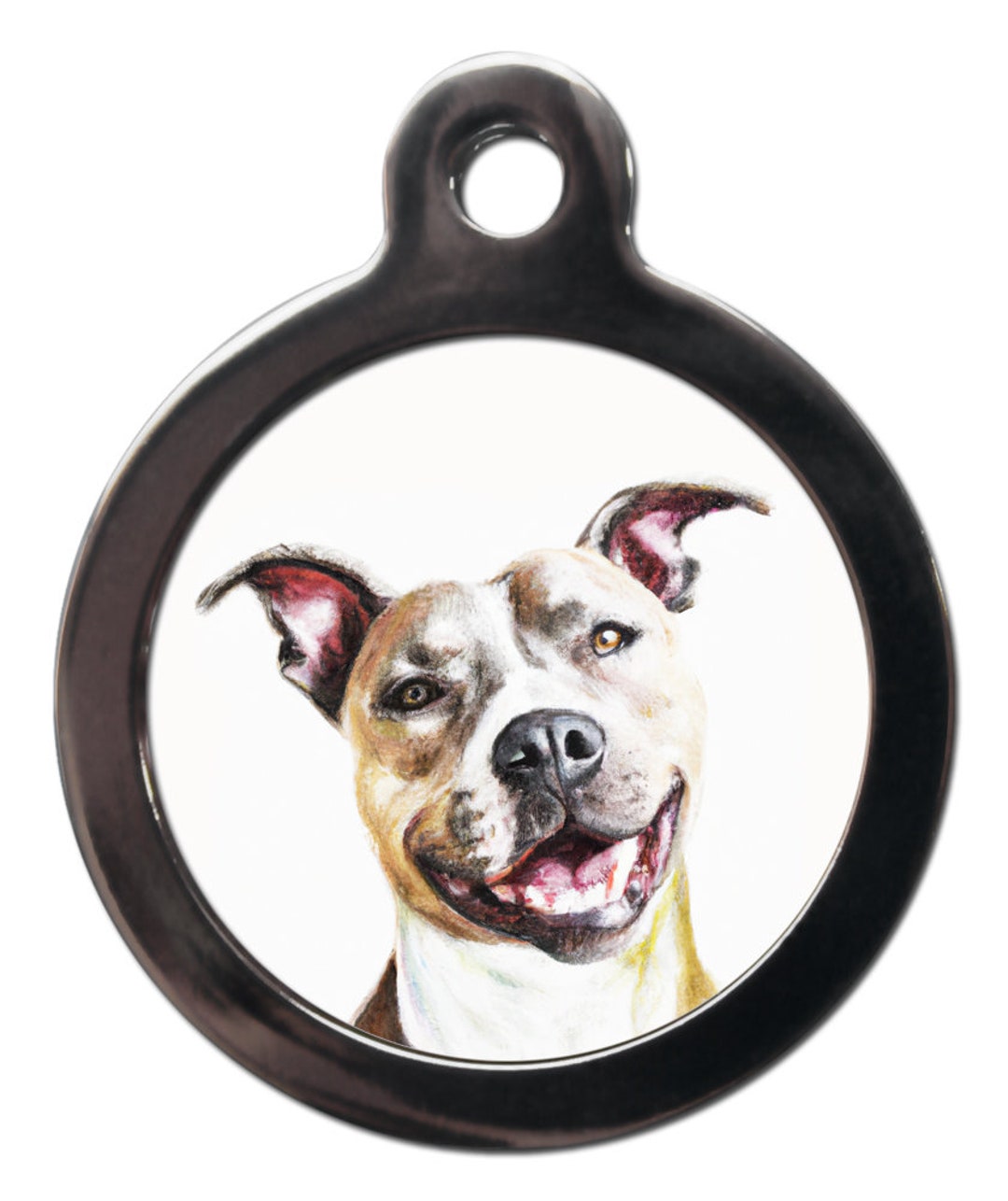 Staffy, Staffordshire Bull Terrier Portrait ID Tag Keyring - Etsy