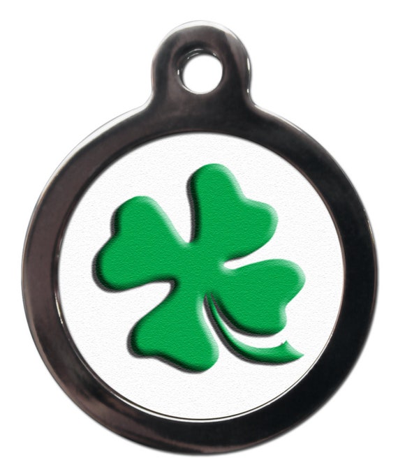 Four Leaf Clover Dog or Cat Tag Keyring | Etsy UK