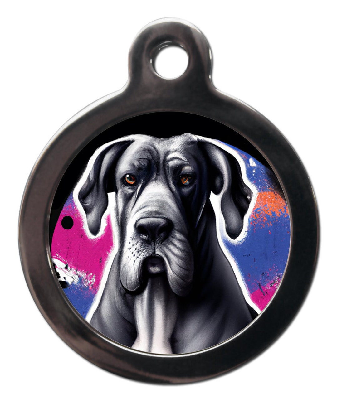 Great Dane Graffiti ID Tag Keyring - Etsy