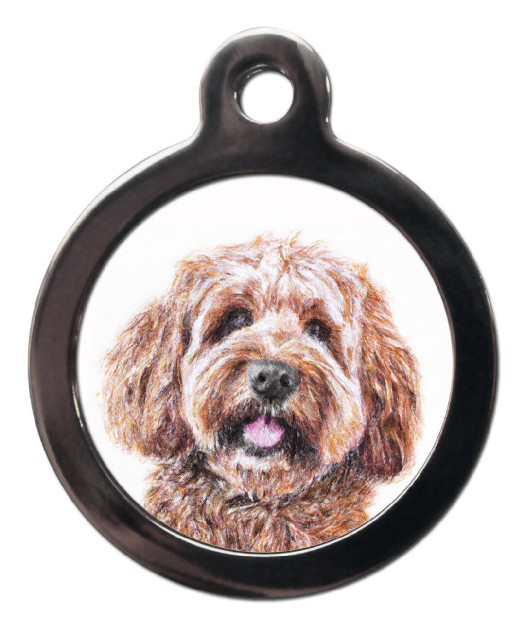 Cockapoo Portrait ID Tag Keyring - Etsy