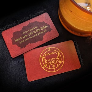 King Belial Prayer Cards Holy Cards Gold Sigil Rose Ars Goetia Deity ...