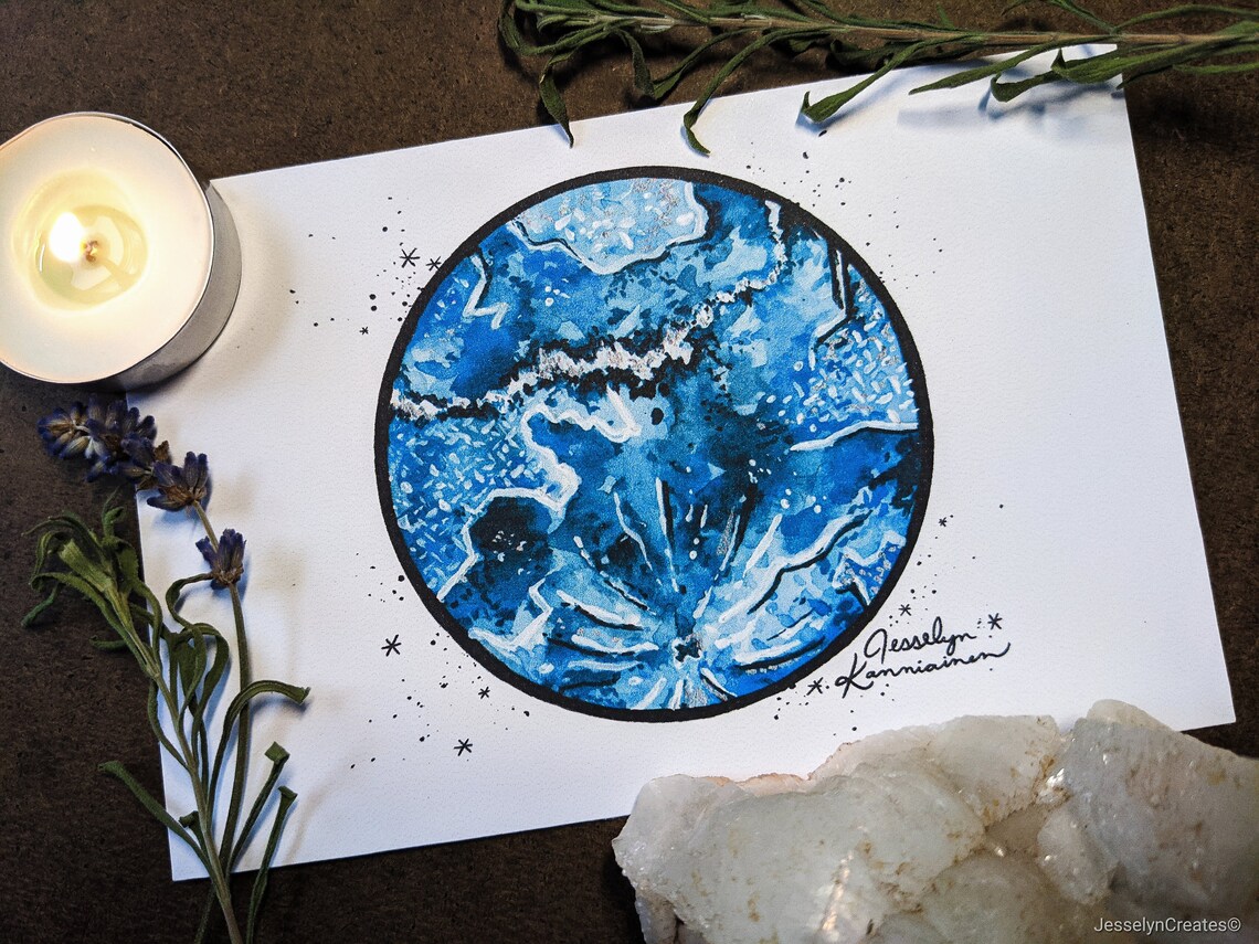December Full Cold Moon Illustration // Giclee Fine Art Print - Etsy