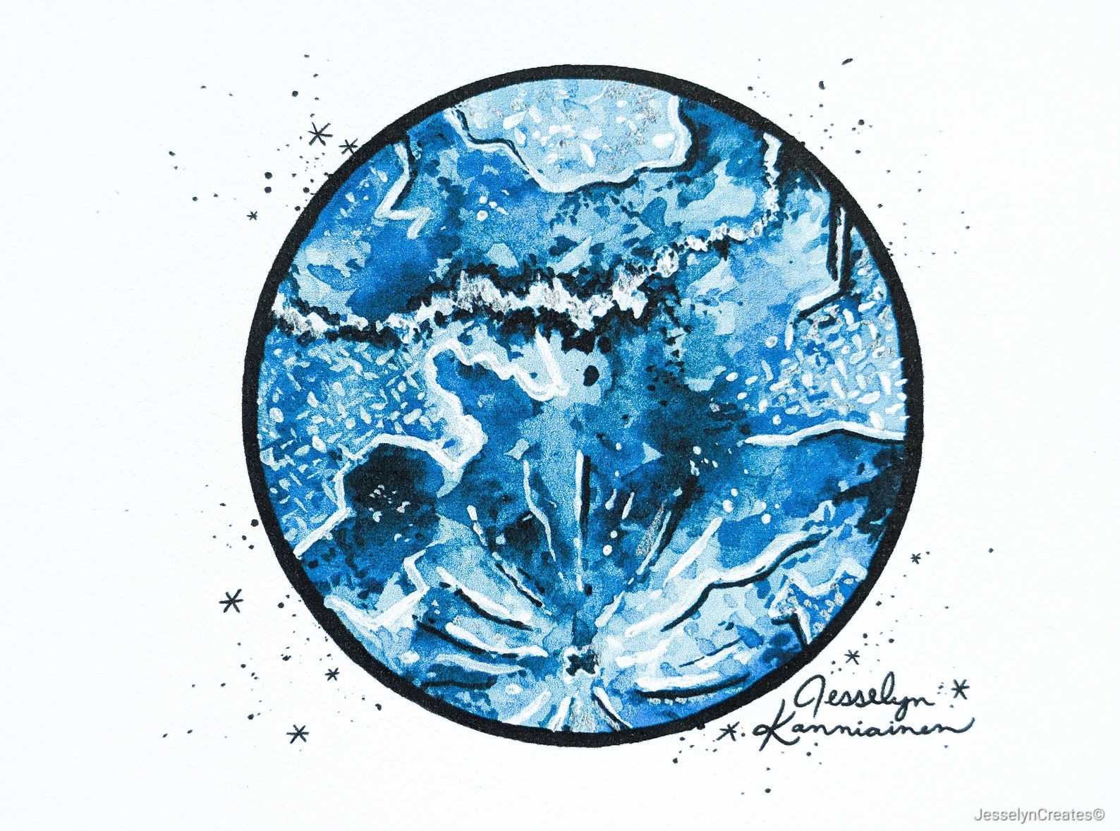 December Full Cold Moon Illustration // Giclee Fine Art Print - Etsy ...