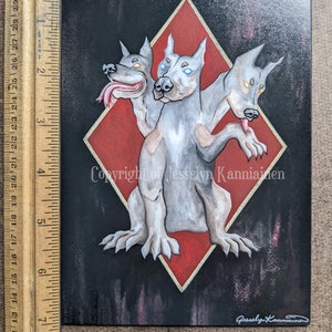 Cerberus Watercolor Print Illustration Hades Greek - Etsy
